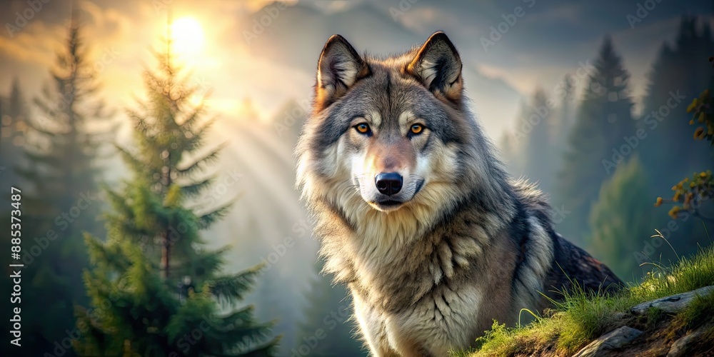 Majestic 4k upscale image of a relaxed wolf in the wilderness, wolf ...