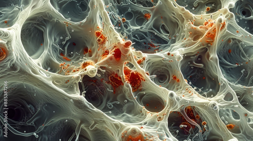 Detailed image of bacterial cells magnified under an electron ...