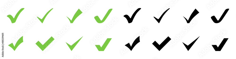 Check mark. Check Marks collection. Check Mark green and black colors ...