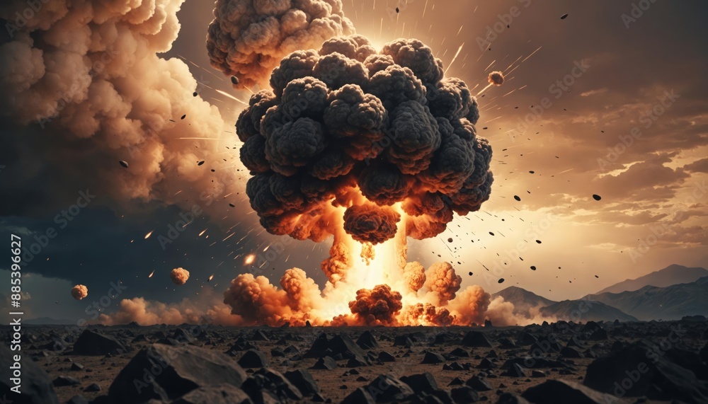 Nuclear bomb explosion and radiation aftermath, destructive power of ...