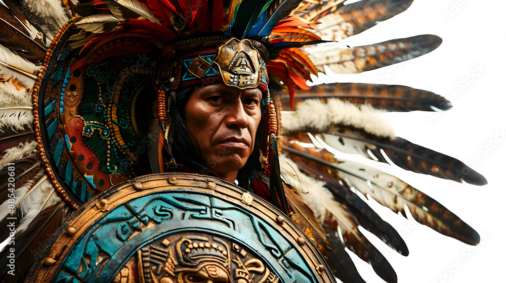 Hispanic Heritage Month Aztec warrior, traditional Mesoamerican warrior ...