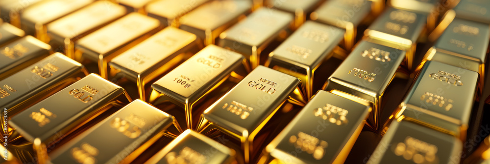 Foto de Gold wall texture, gold bars background, shiny on with gloss ...