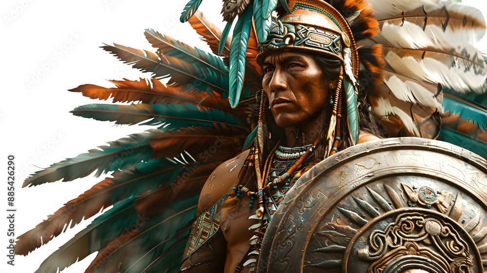 Hispanic Heritage Month Aztec warrior, traditional Mesoamerican warrior ...