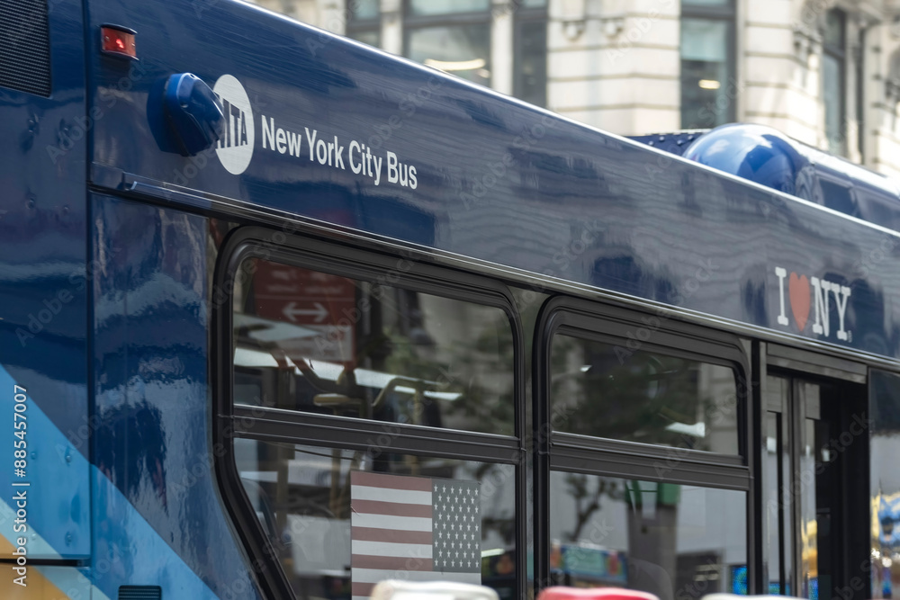 MTA New York City Bus. Taken at Manhattan on July 2024. Stock Photo ...