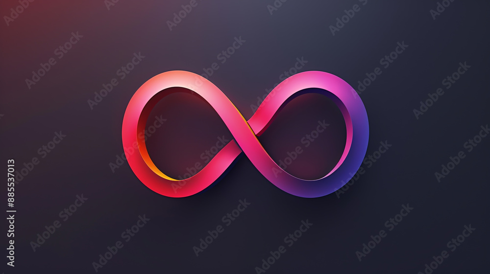 Vector illustration of infinity symbol made from two interlocking ...
