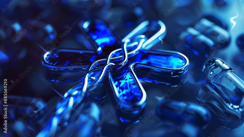 Blue Star of Life with a Rod of Asclepius is a well-known medical ...