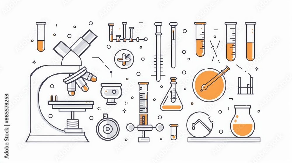 Laboratory Equipment Illustration - An illustration depicting various ...