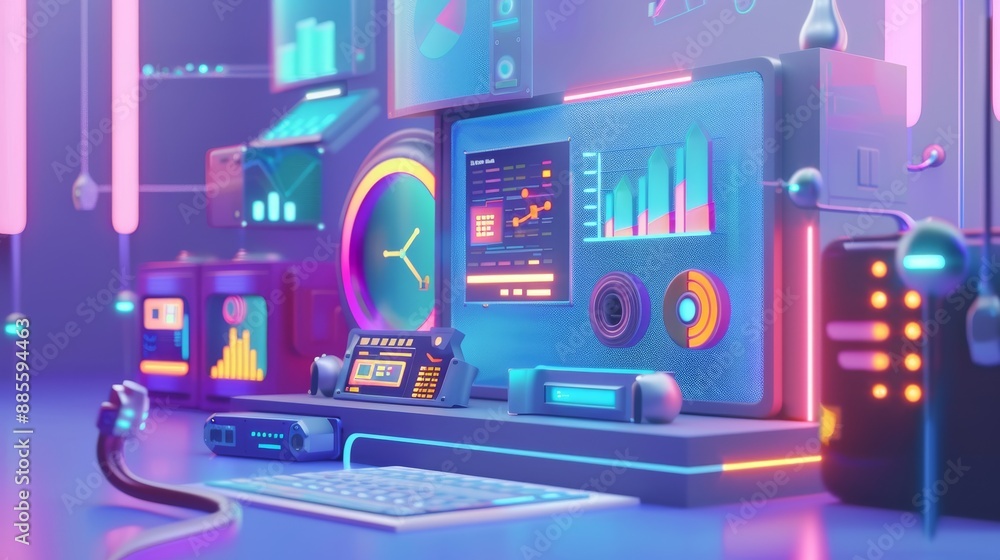 System software is being updated and upgraded, as shown in this 3D ...