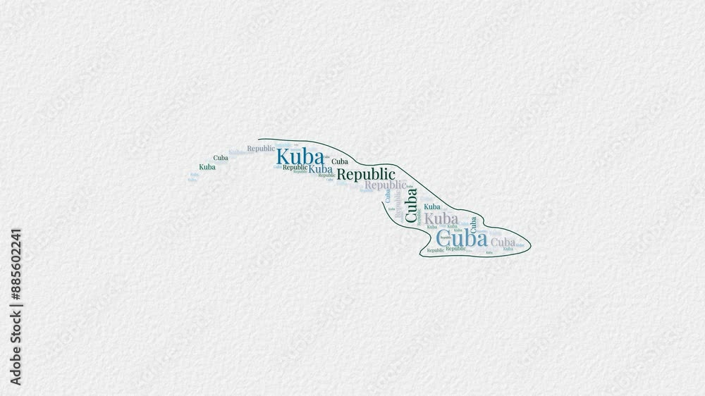 Cuba logo animation featuring a word cloud of country names in multiple ...