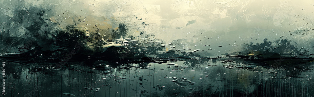 structured pattern disrupted by chaotic elements, signifying the ...