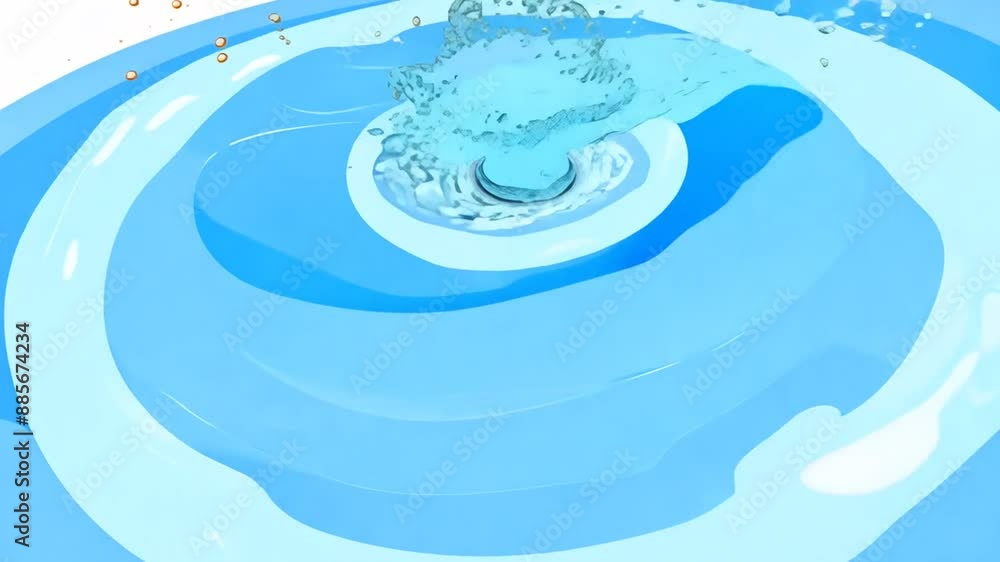 Water Whirlpool Cartoon Animation Generative AI Stock Video | Adobe Stock