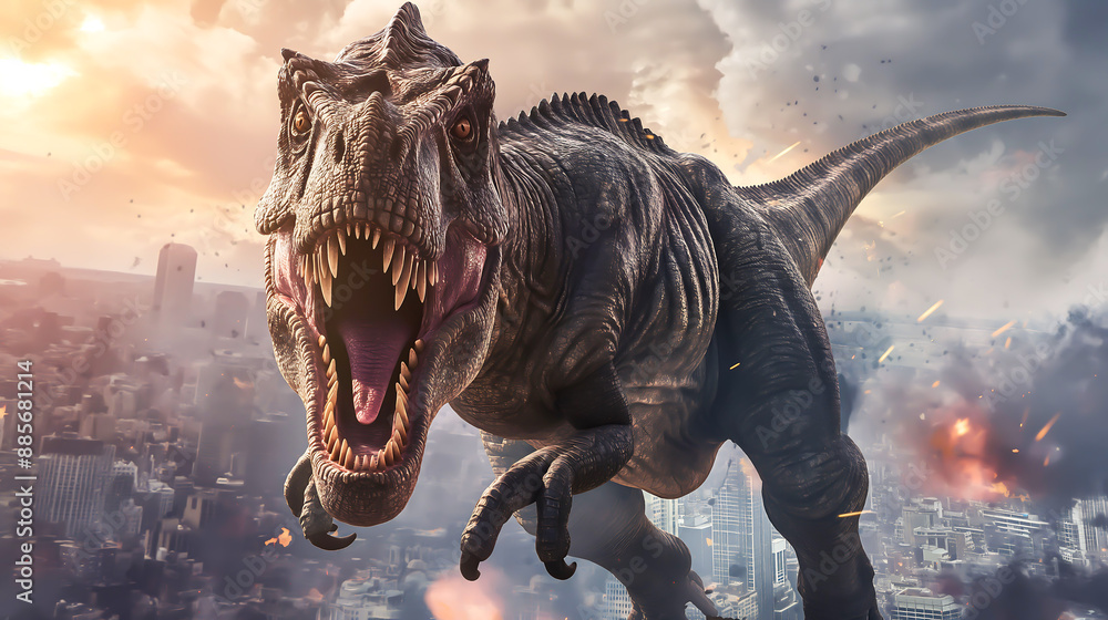 The Tyrannosaurus rex dinosaurs. It was a large carnivorous dinosaur that lived during the late ...