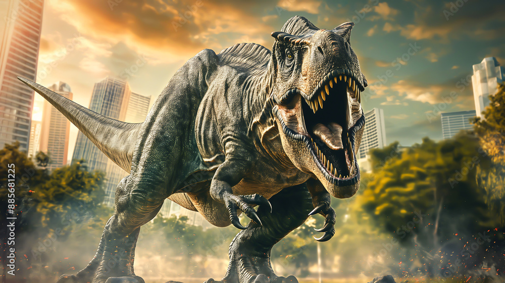 The Tyrannosaurus rex dinosaurs. It was a large carnivorous dinosaur that lived during the late ...