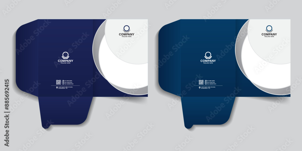 Branding stationery file folder design template, report cover, office ...