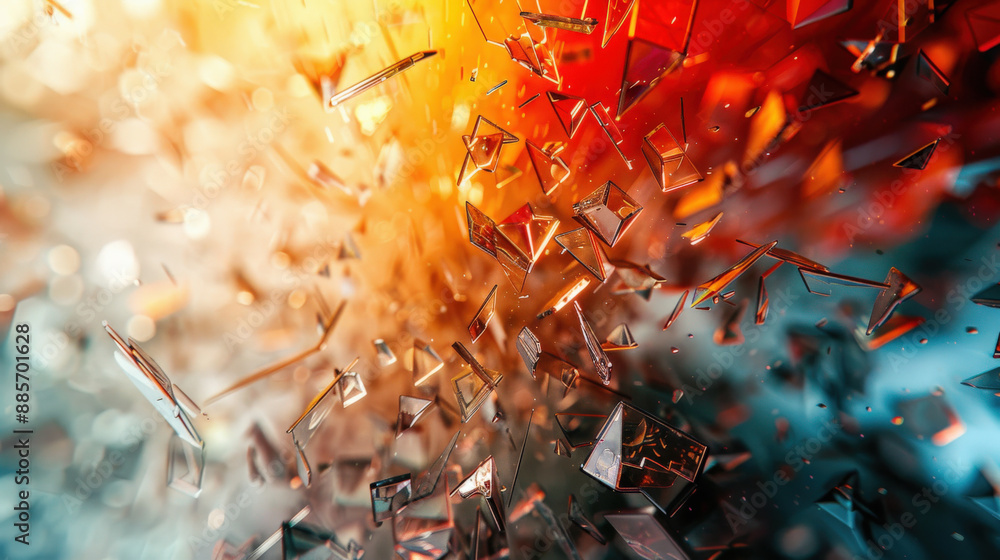 structured pattern disrupted by chaotic elements, signifying the ...