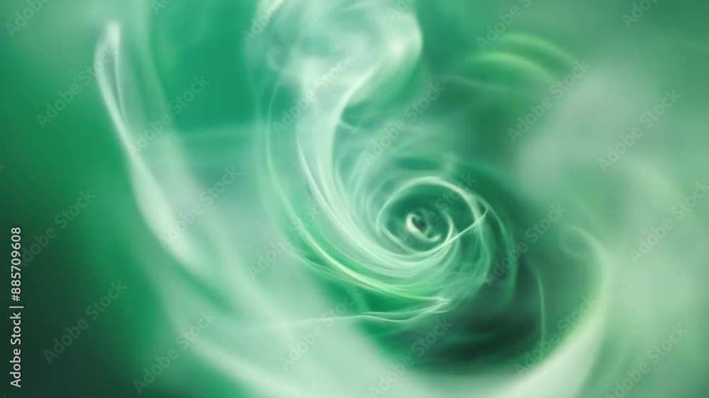 A captivating green smoke swirl forms a mesmerizing vortex against a ...