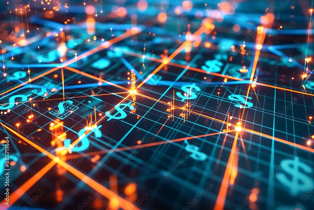 A dynamic representation of market integration, a glowing web of ...