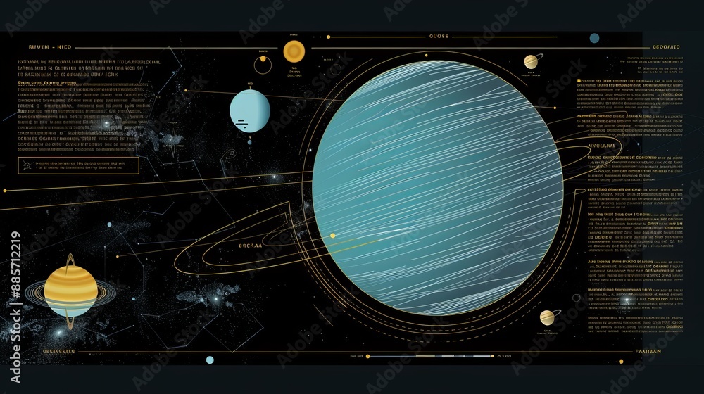 This image showcases a detailed diagram of a planetary system with ...