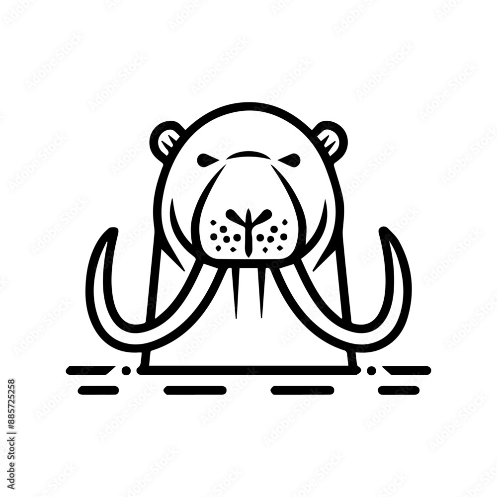 Walrus icon or modern line symbol. Vector line art and icon design with ...