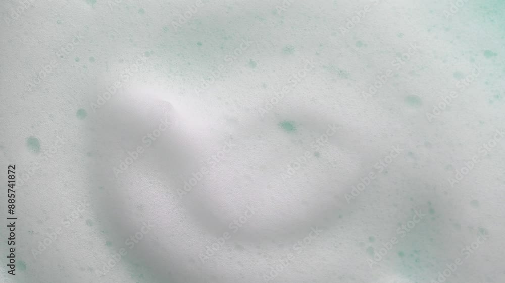 Foam texture backdrop on blue background. Liquid soap bubbles, Froth ...