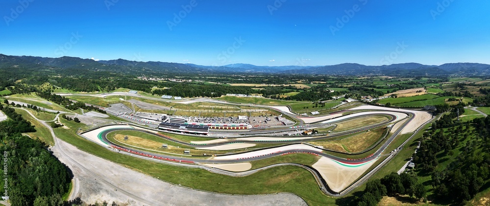 Aerial view of the Mugello racetrack, also known as Mugello Circuit ...