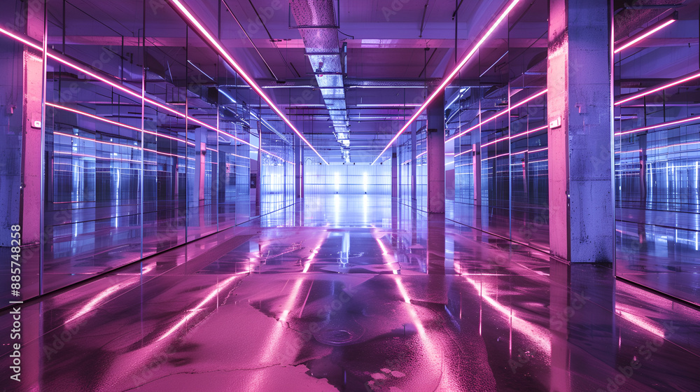 Reflective Dimensions and Infinite Paths Stock Photo | Adobe Stock