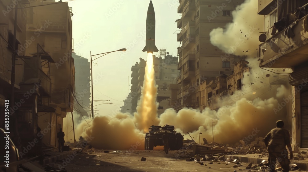 Armed intervention and military attack by using rockets and missiles ...