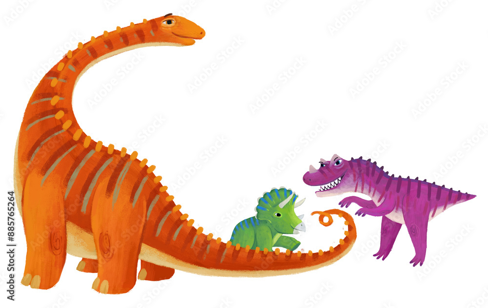 cartoon happy and funny colorful prehistoric dinosaur dino ceratosaurus ...