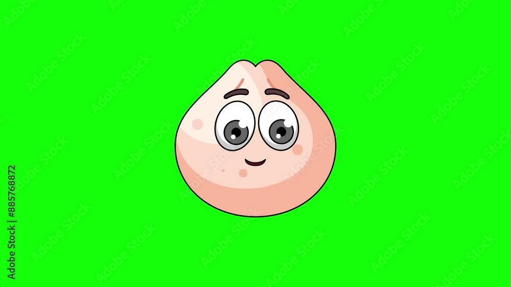 meat bun cartoon character with a saluting face, emoji emoticon ...