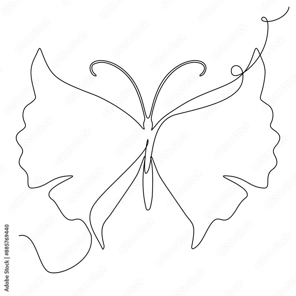 Continuous Thin Line Butterfly, Minimalist Butterflies Drawing, One ...