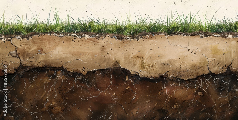 Soil layers, clay mud earth. Natural brown land background. Outdoors ...