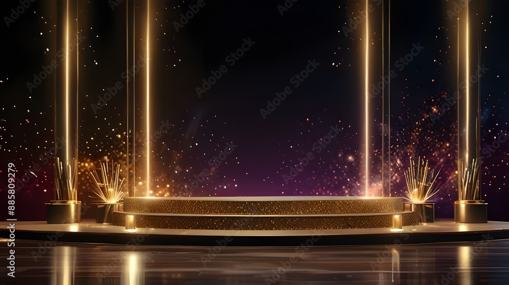A Luxurious Podium Awaits Award Winners,product launch event backdrop ...