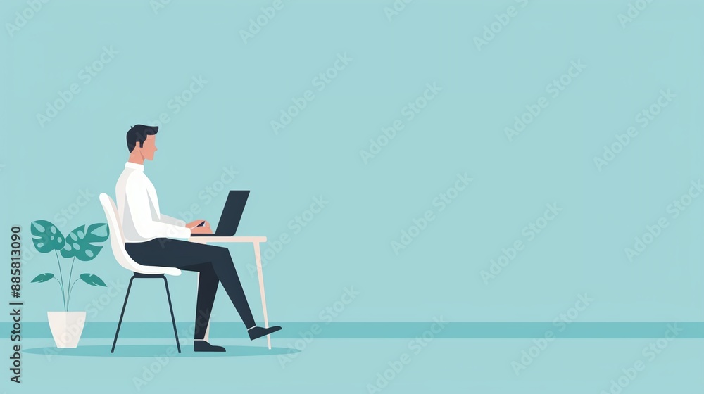 Pure dedication to employment, an employee passionately engaged in ...