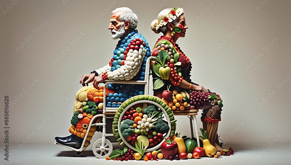 Mujer y hombre, contrastan según sus hábitos de salud. Un hombre en ...