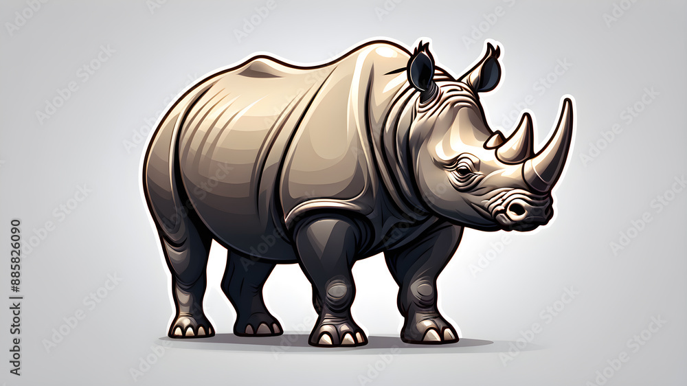 Javan Rhino logo icon on white background. Generative AI Stock ...