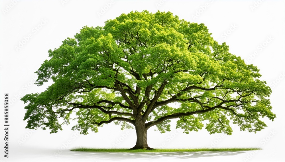 beautiful green tree isolated on white background no shadow under the ...