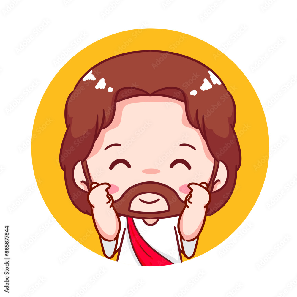 Cute Jesus Love Hand Sign Cartoon Vector. Christianity Religion Concept ...