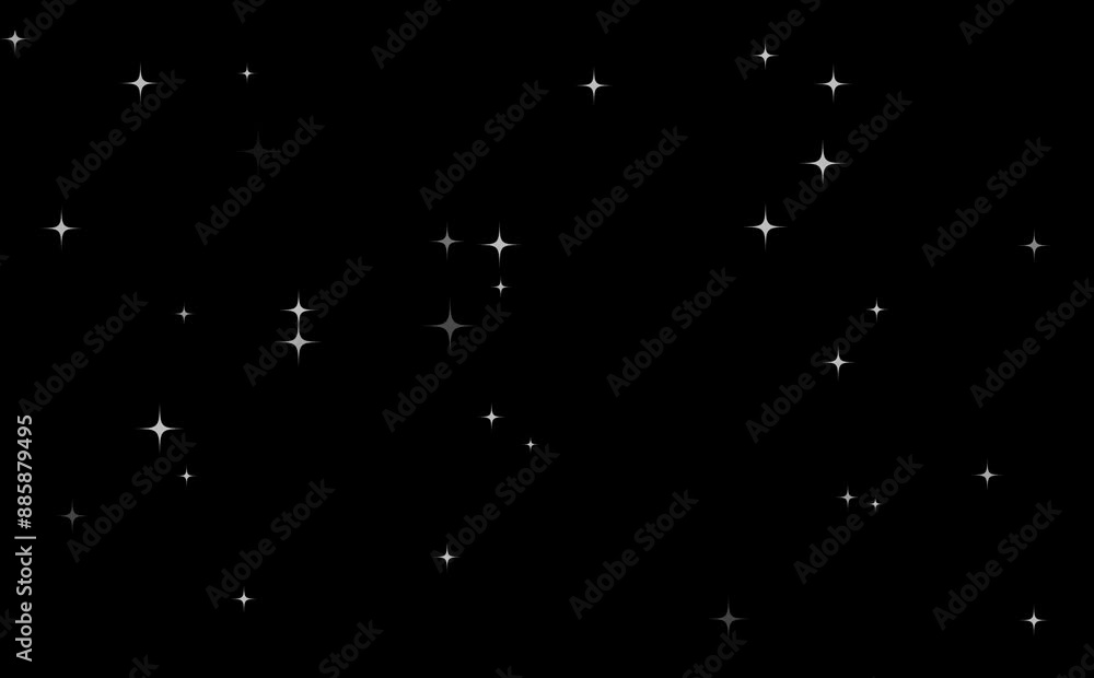 Night starry skies with twinkling or blinking stars motion background ...