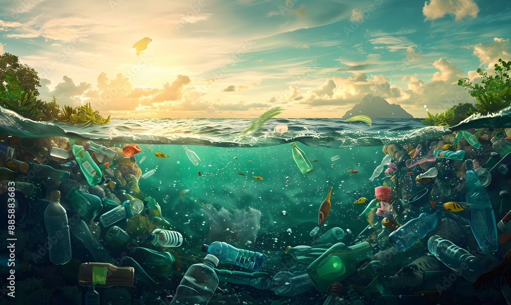 Ocean Plastic Pollution: A Threat to Marine Life Stock Photo | Adobe Stock