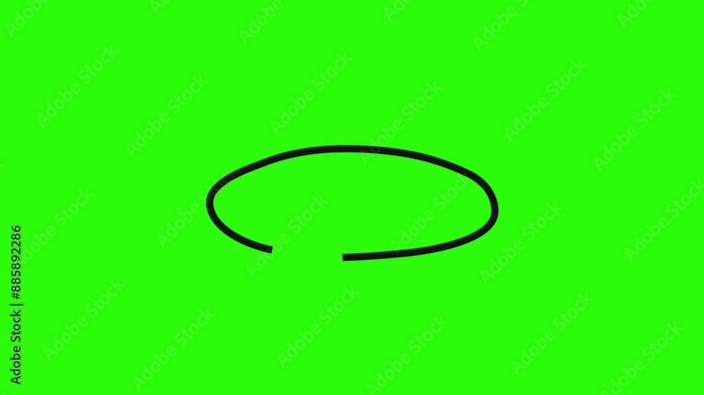 Hand drawn red circle animation 4K green screen background. Hand drawn ...