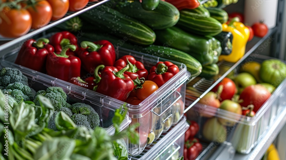 High-resolution photograph of a smart food storage system using AI to ...