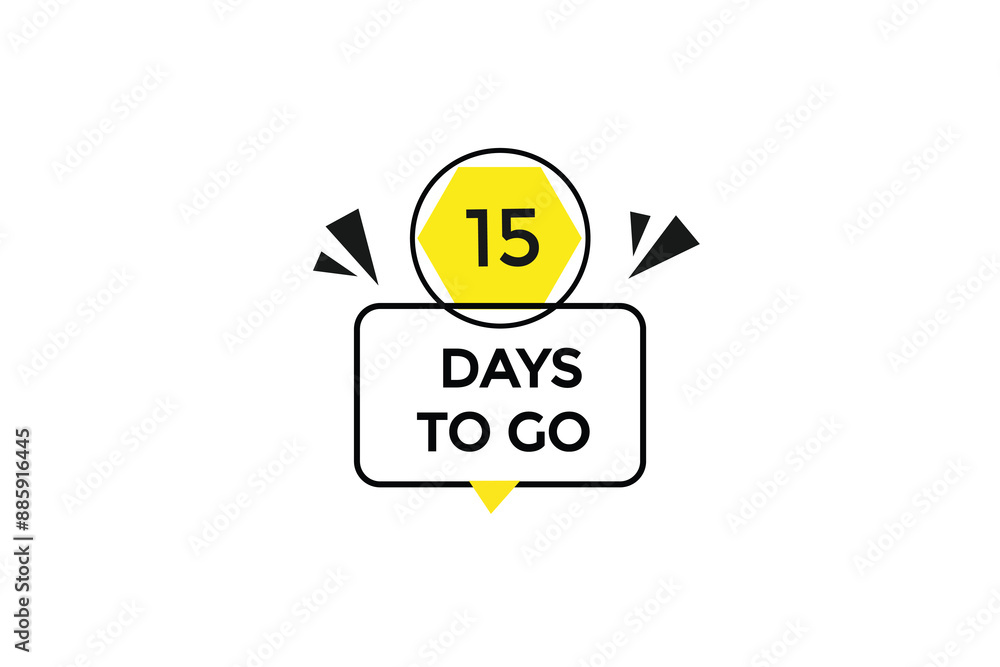 15 days to go, icon, stile, timer, countdown, clock, go to, time ...
