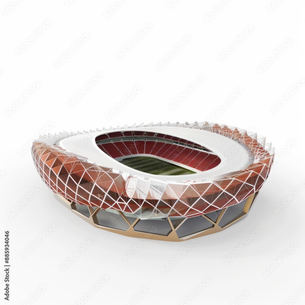 3D Render of a Grid Shell Stadium with Parametric Roof Design, on ...