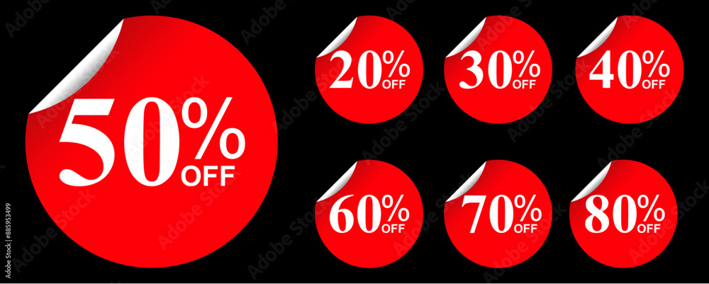 Number and percent signs and price tag sticker sale discount design for ...
