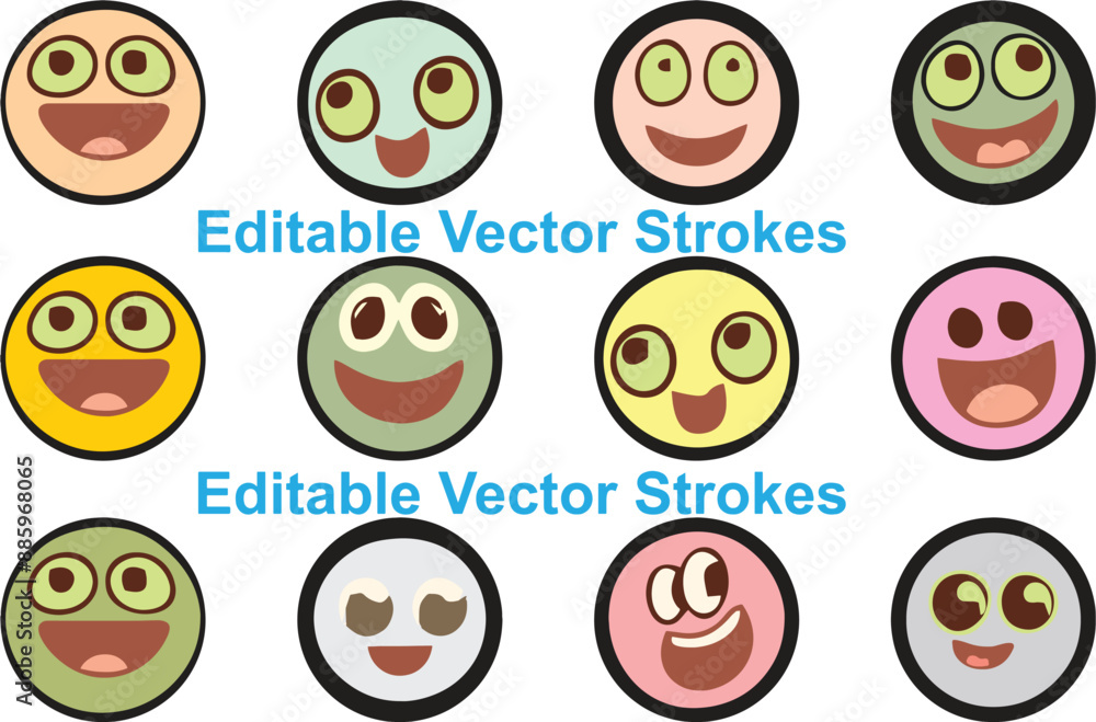 Emoticons for mental well-being symbols. Mood Changing Faces Emotions ...