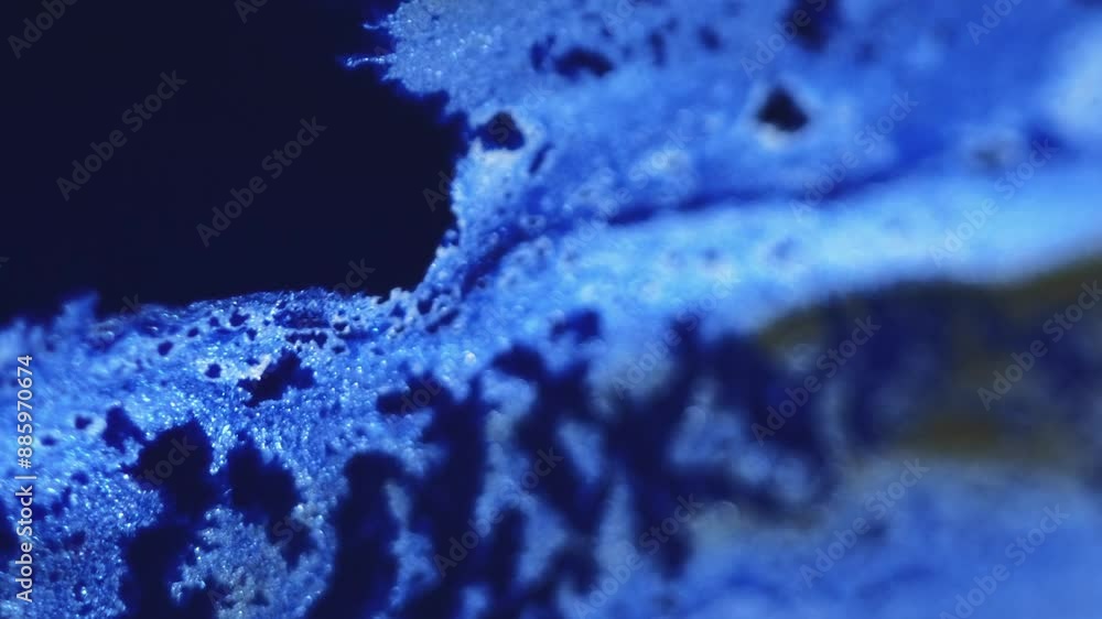 Wet glitter spill. Paint blend. Liquid crystal. Blur blue color ...