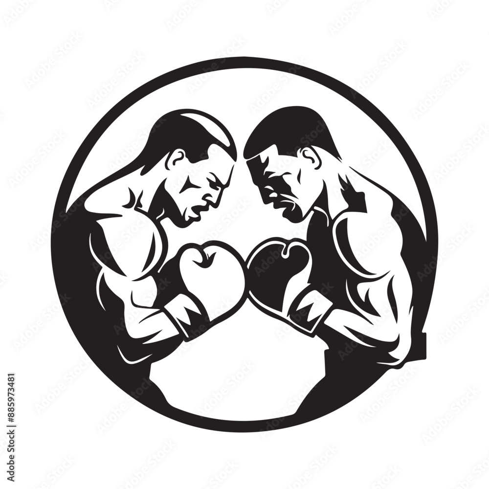 Fight player logo design boxing template Vector Image isolated on white ...