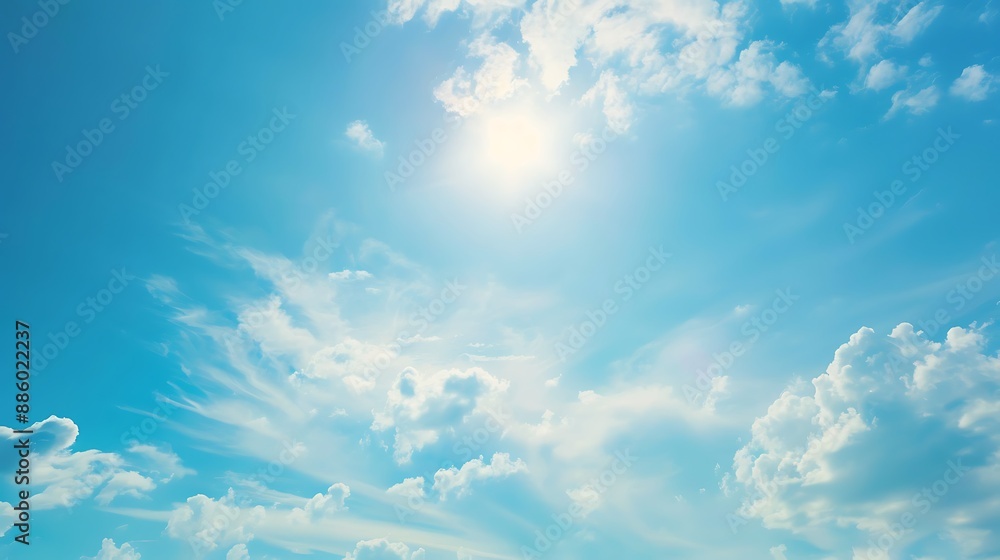 Simple sky blue background with a gradient effect and soft lighting ...