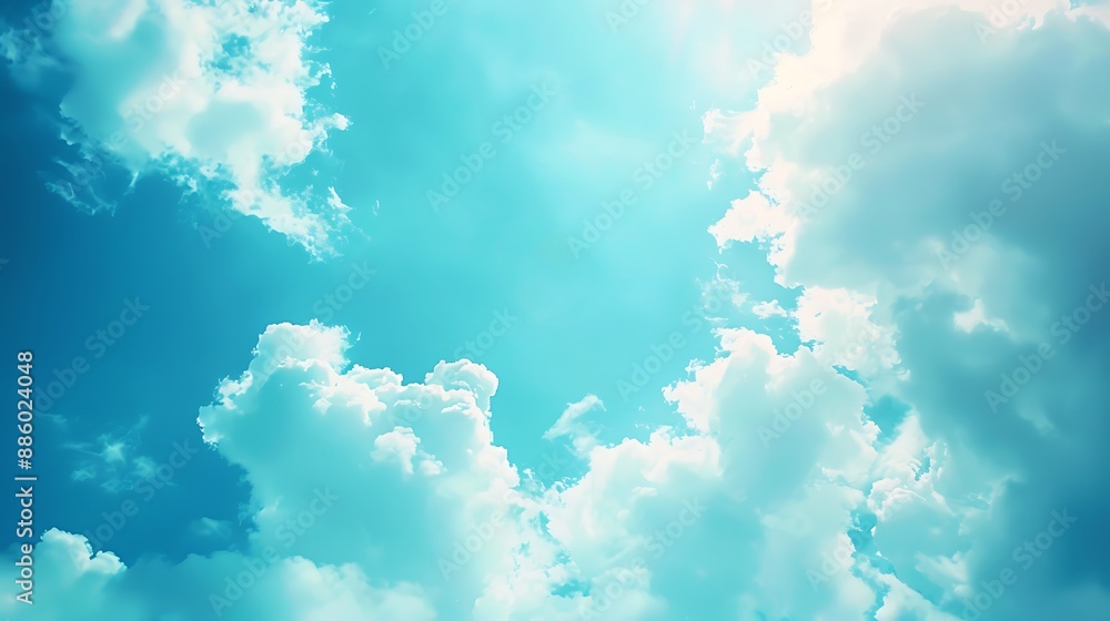 Simple sky blue background with a gradient effect and soft lighting ...