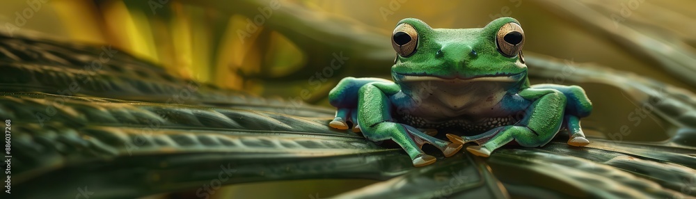 Tree Frog Camouflage A tree frog blending seamlessly into the foliage ...